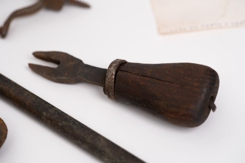 Interesting Harry M. Pope Made Powder Measure Tin with Mounting Bracket