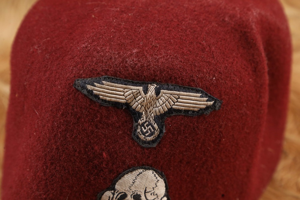 German WW2 Waffen-SS Badged Muslim Volunteer Red Felt Dress Cap Fez